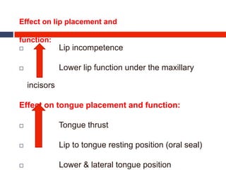 Oral Habits in Children. Part 1: Thumb sucking and Mouth Breathing | PPTX