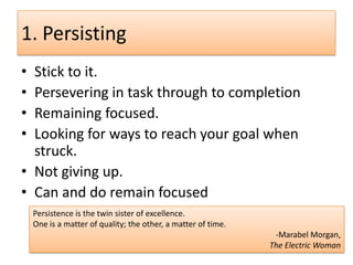 Habits of mind | PPTX | Mental Health | Diseases and Conditions