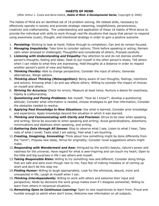Habits of mind | PDF
