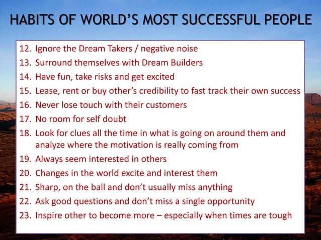 Habits of world successful people | PPT