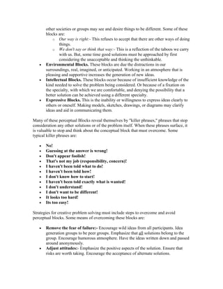 Habits that block creativity | PDF