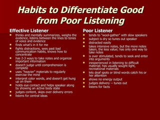 Poor Listening Habits