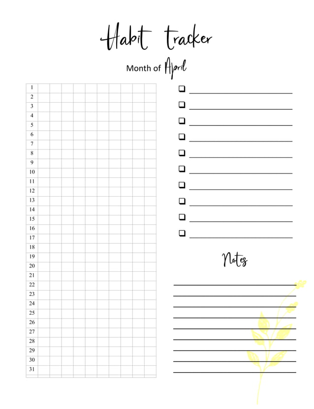 Habit Tracker Planner Kit | PDF
