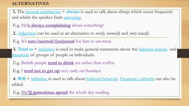 Habitual behaviour(unit 1) | PPTX