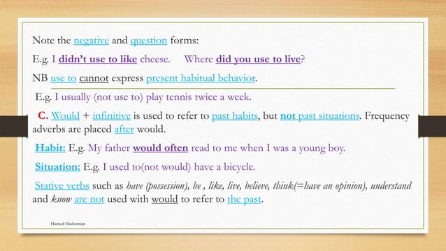 Habitual behaviour(unit 1) | PPTX