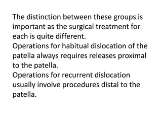 Habitual dislocation patella | PPTX
