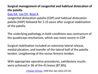 Habitual dislocation patella | PPTX