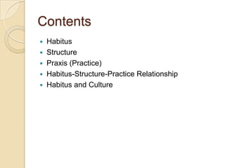 STRUCTURES AND THE HABITUS- Pierre Bourdieu | PPTX