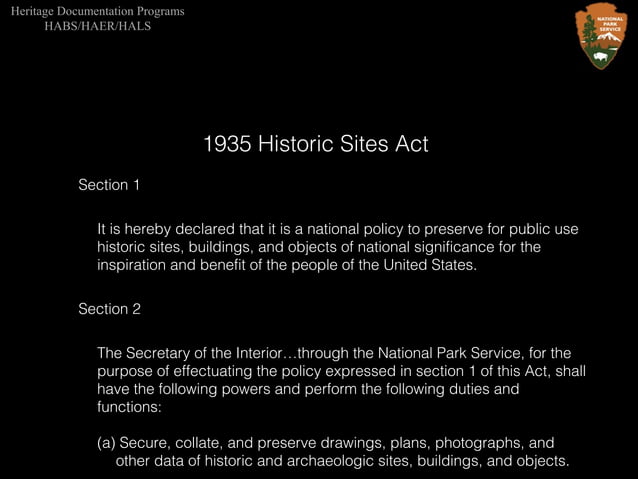 HABS, HAER, and HALS Recording | PPT