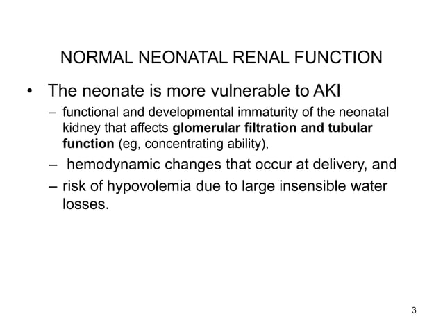 AKI in neonates summary and approachbin a nutshell | PPT