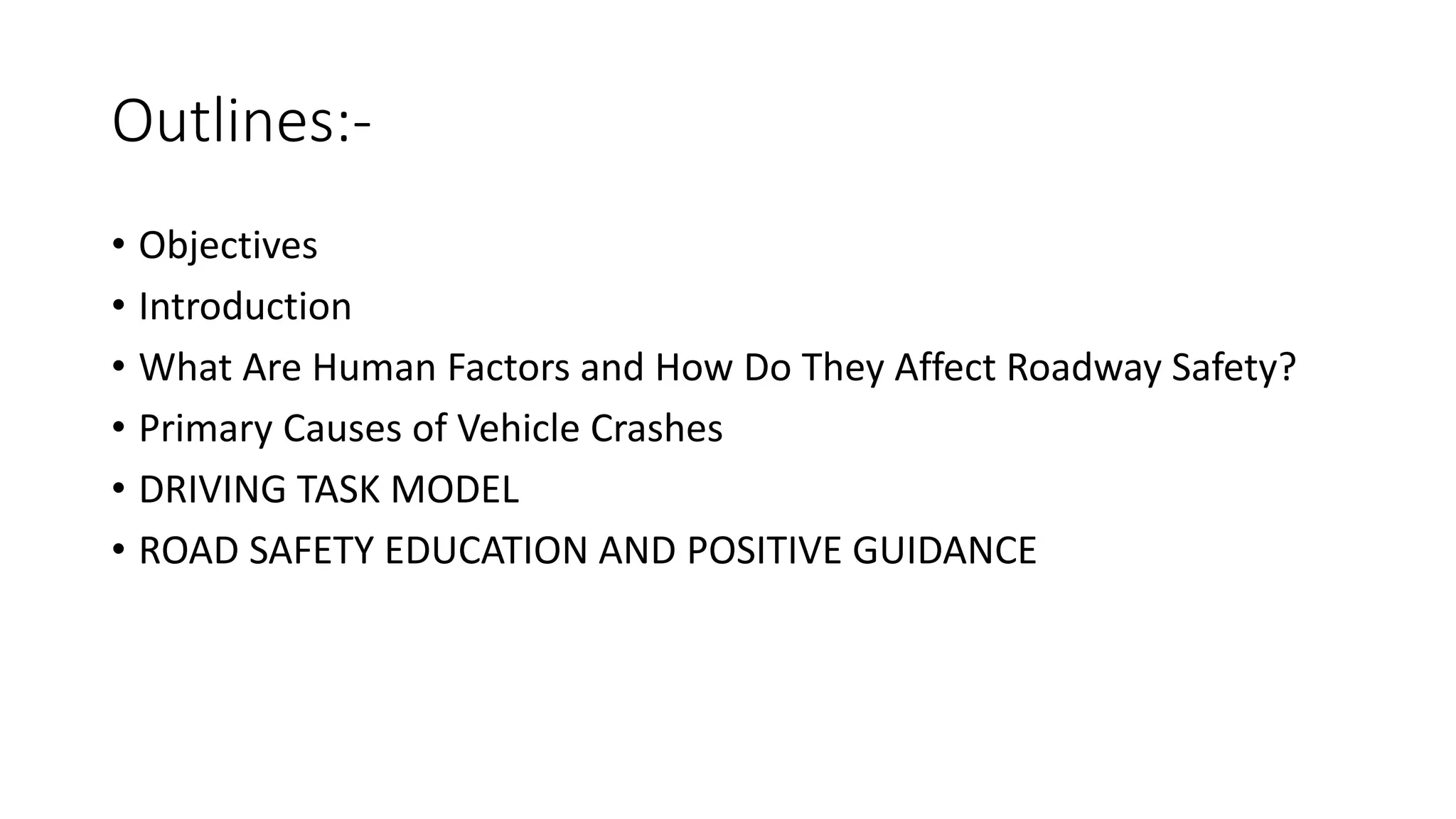 human factor and road safety | PPTX