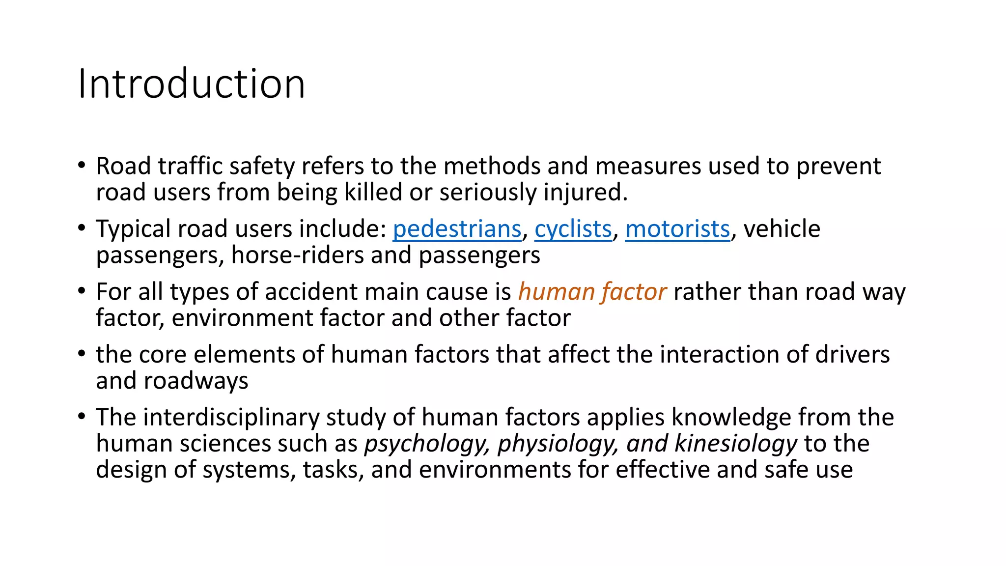 human factor and road safety | PPTX