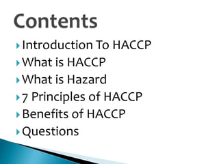 Haccp in hotels | PPTX