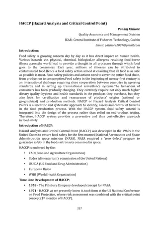HACCP hazard analysis and critical control points | PDF