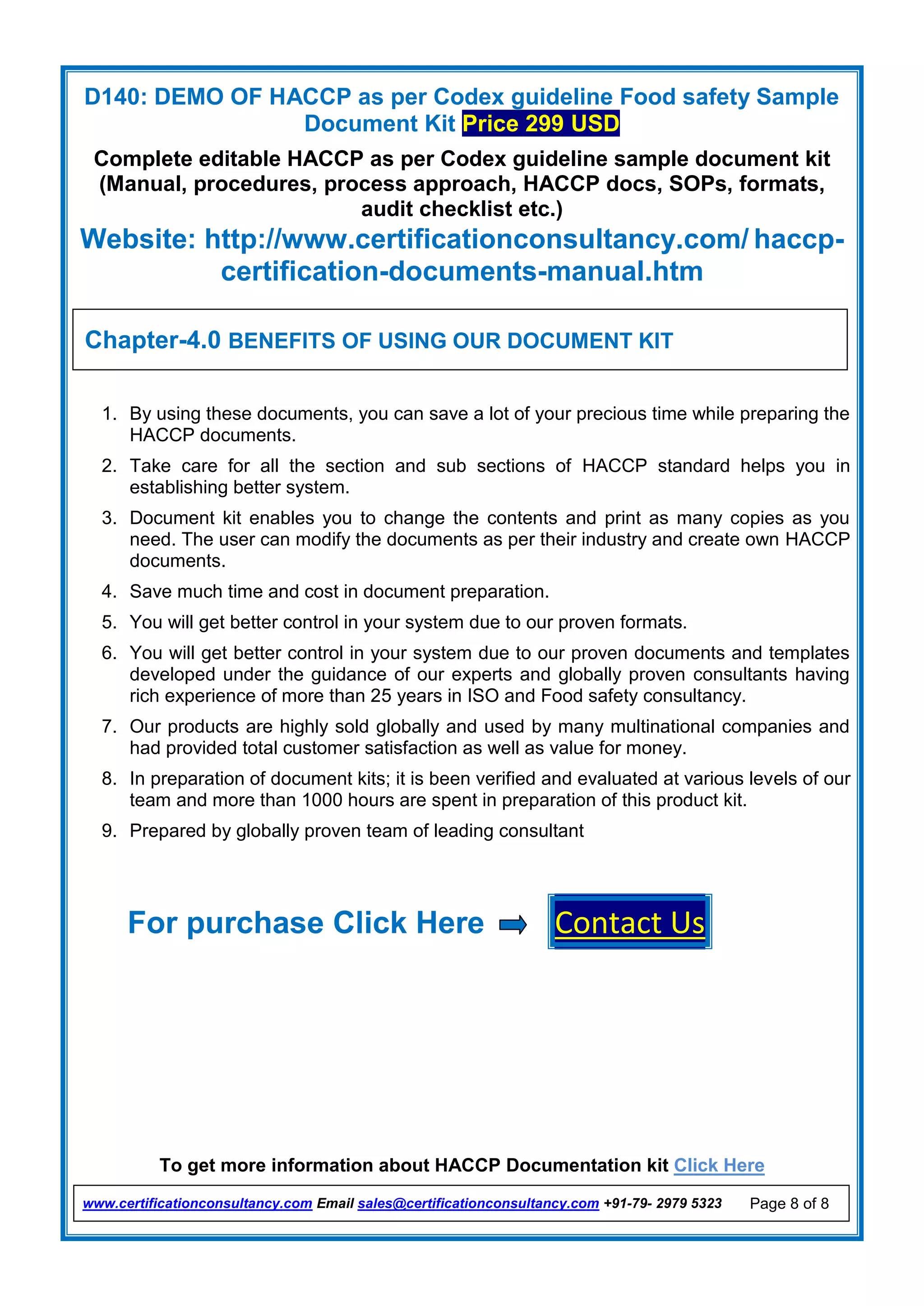 Ready to use HACCP Documentation Kit | PDF