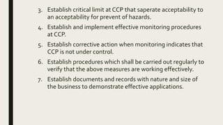 Haccp hazard analysis and critical control point salman | PPTX