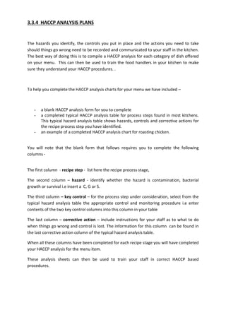 Haccp manual | PDF
