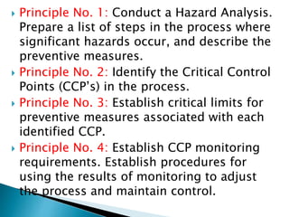 HACCP AND GOOD MANUFACTURING PRACTICES in poultry production | PPTX