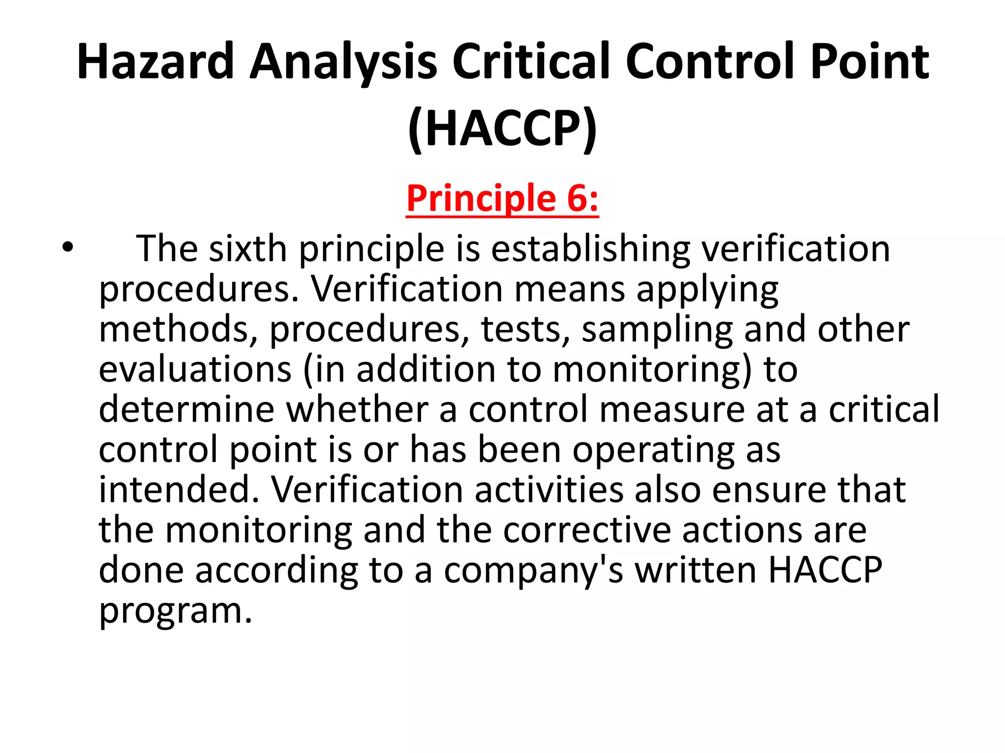 Haccp system and principle | PPTX