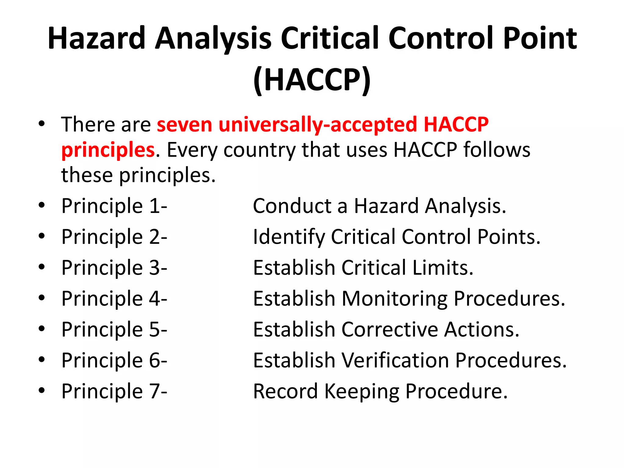 Haccp system and principle | PPTX