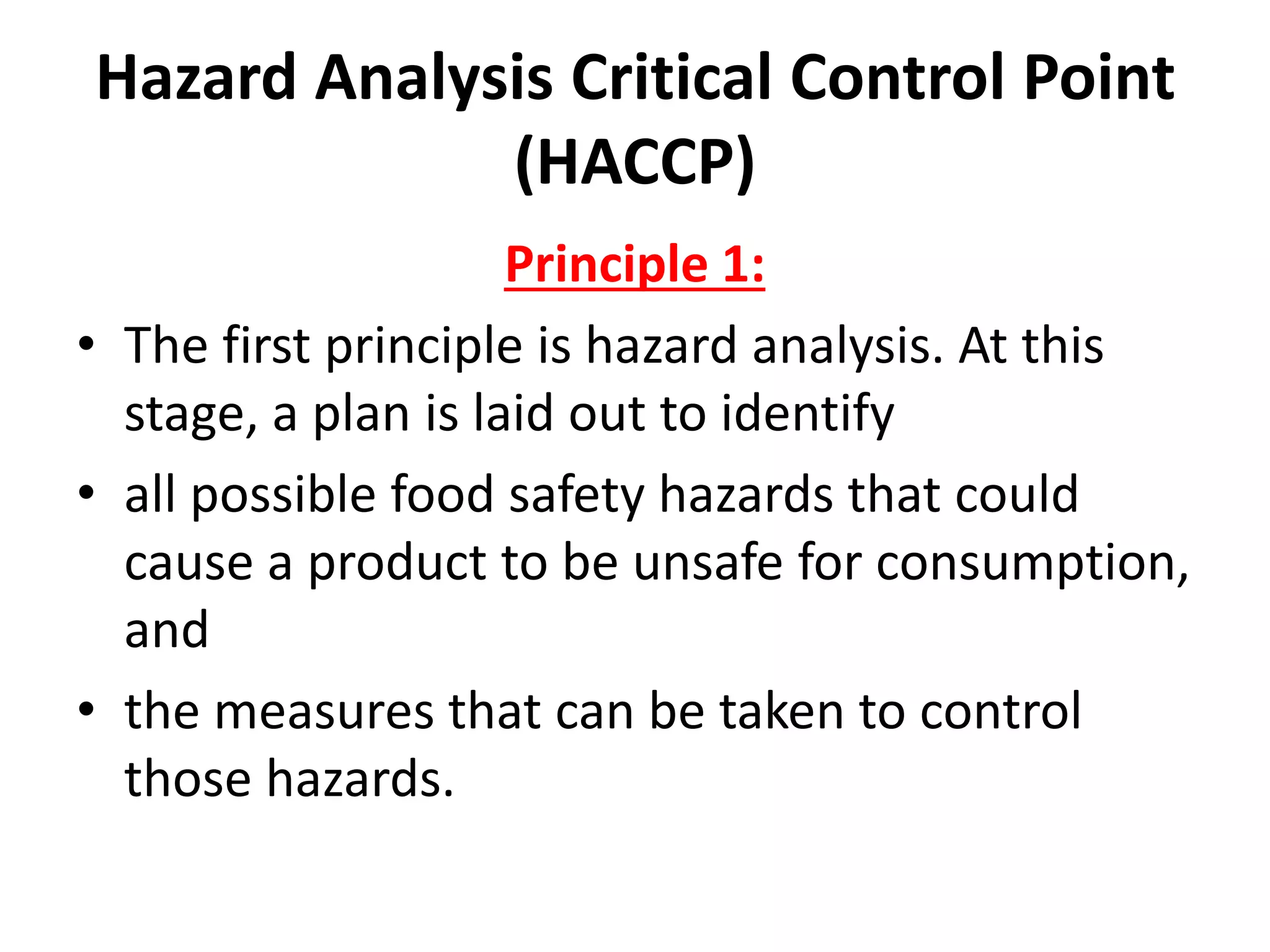 Haccp system and principle | PPTX