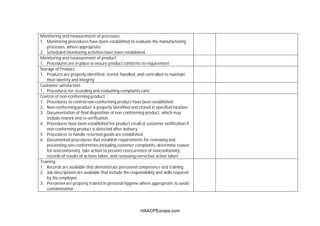 HACCP_audit_checklist from food plannfix | PPT