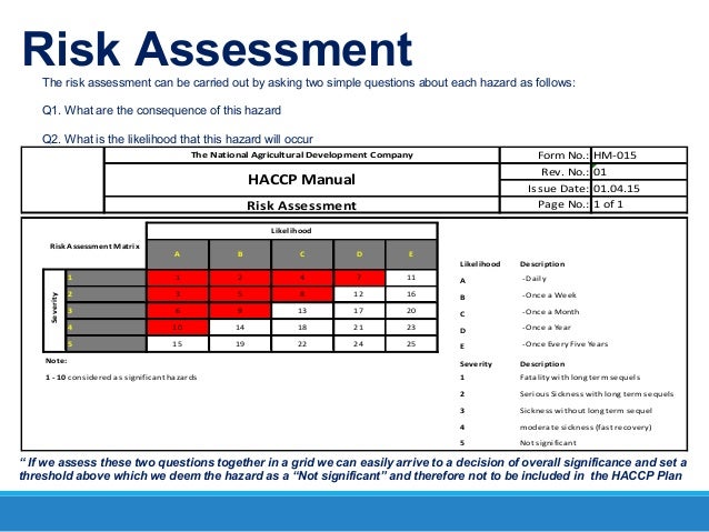 Haccp development training course warehouse