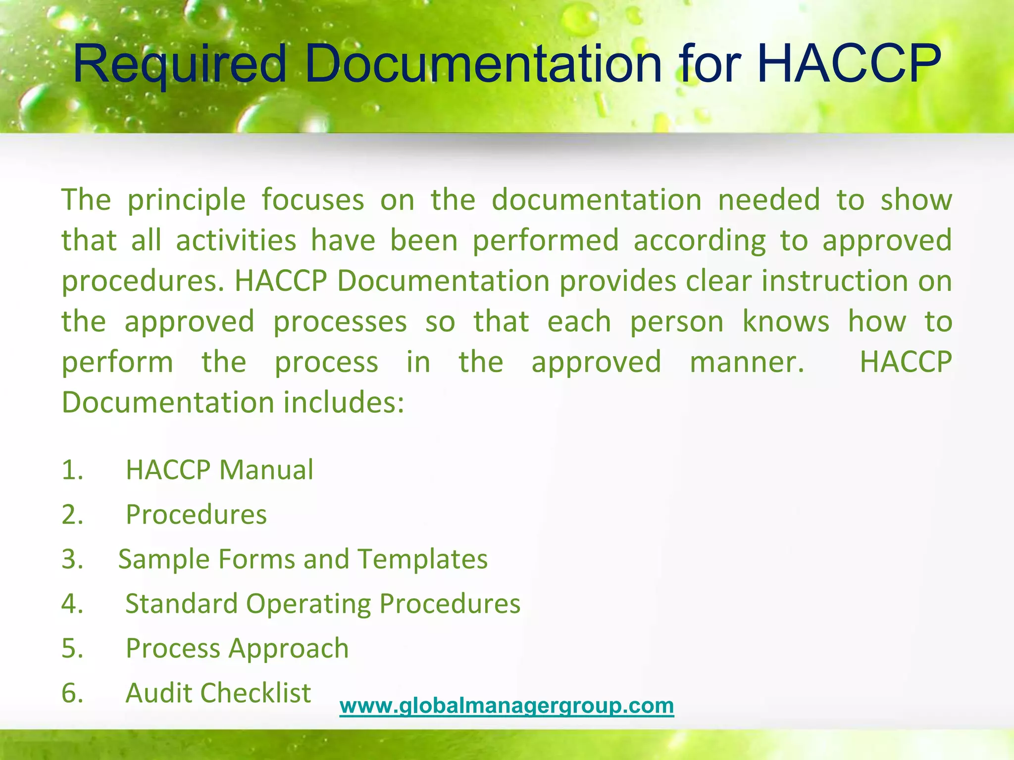 Guidance on the Requirements of HACCP Documentation | PPT