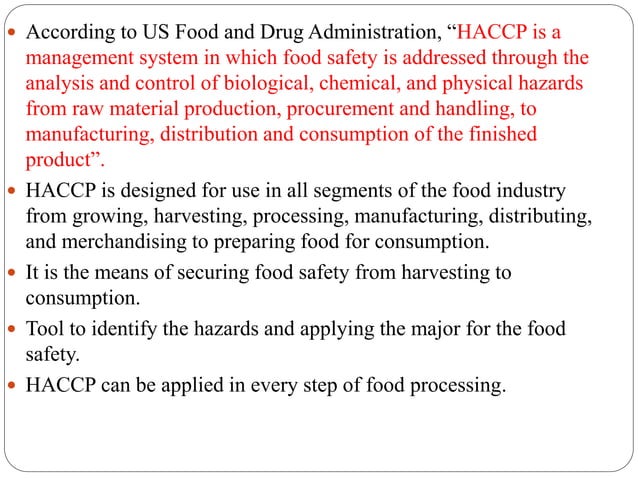 HACCP ;Definition, and principles | PPTX | Chemistry | Science