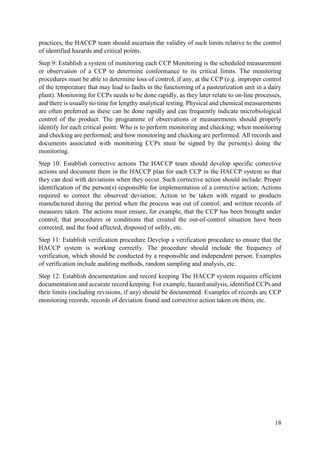 Haccp final plan | PDF