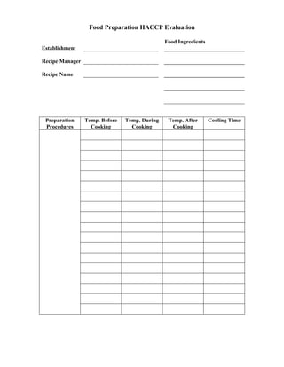 Haccp food safety booklet | PDF