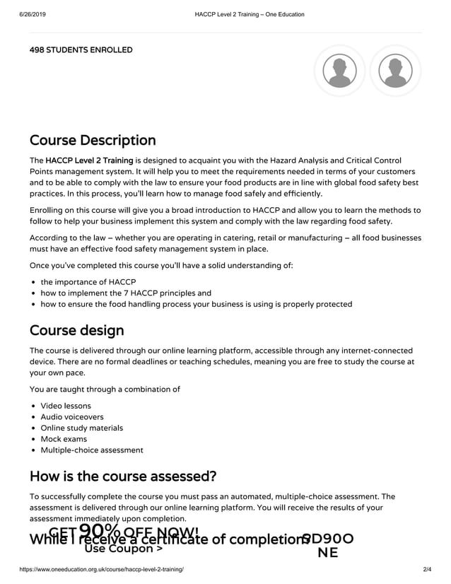 Haccp level 2 training | PDF | Educational Assessment | Education