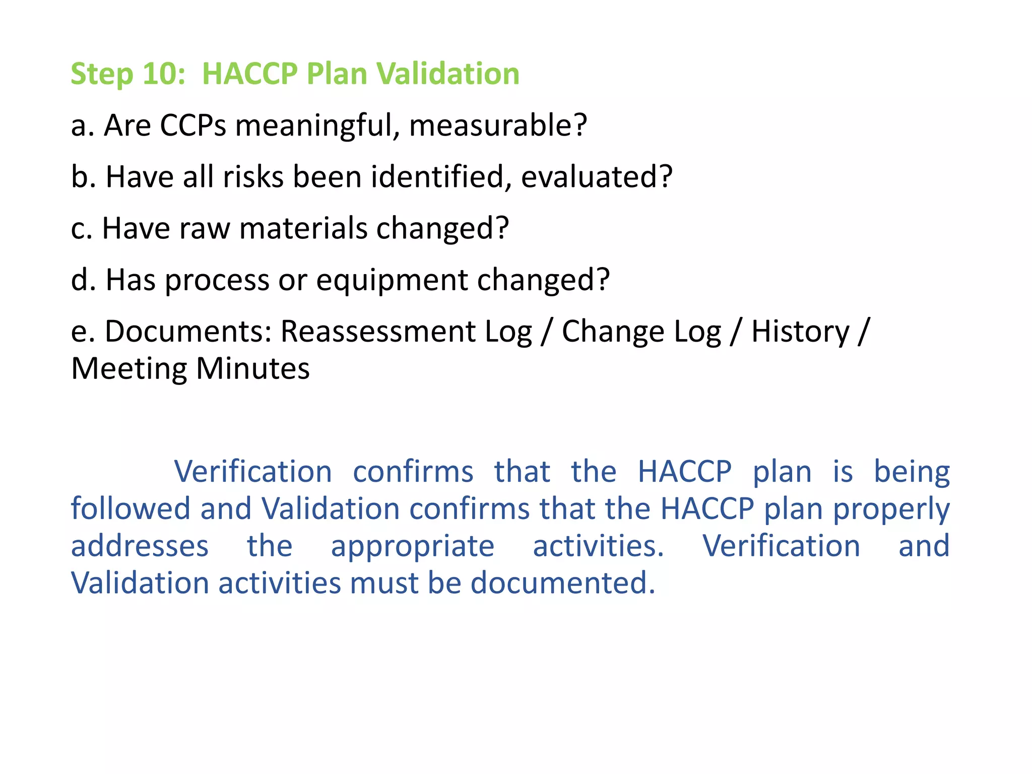 HACCP Plan | PPTX