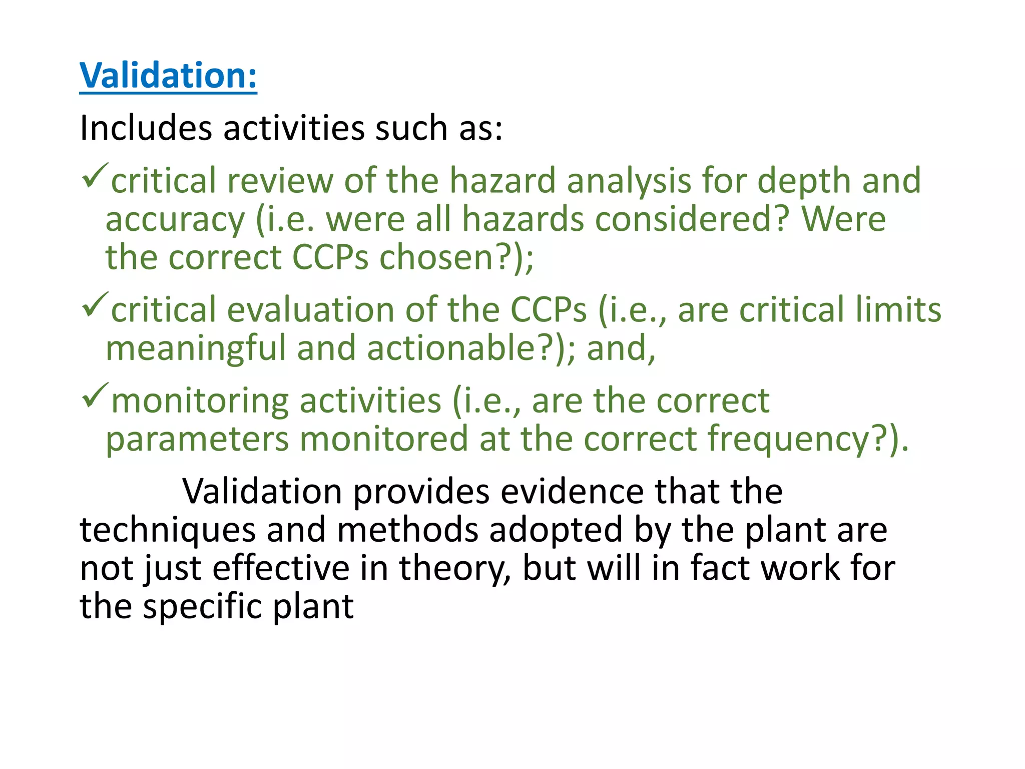 HACCP Plan | PPTX | Chemistry | Science