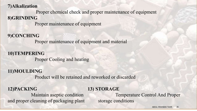 HACCP Plan for Industrial Manufacturing of Chocolate | PPTX | Desserts ...