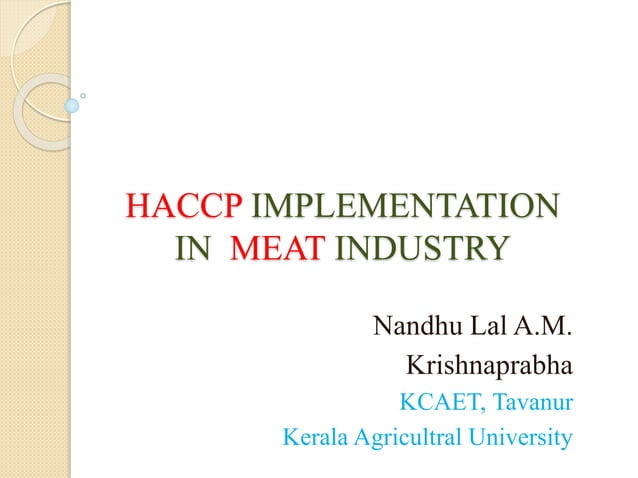 HACCP Plan in Meat Industry | PPTX | Barbecues and Grilling | Food & Drink