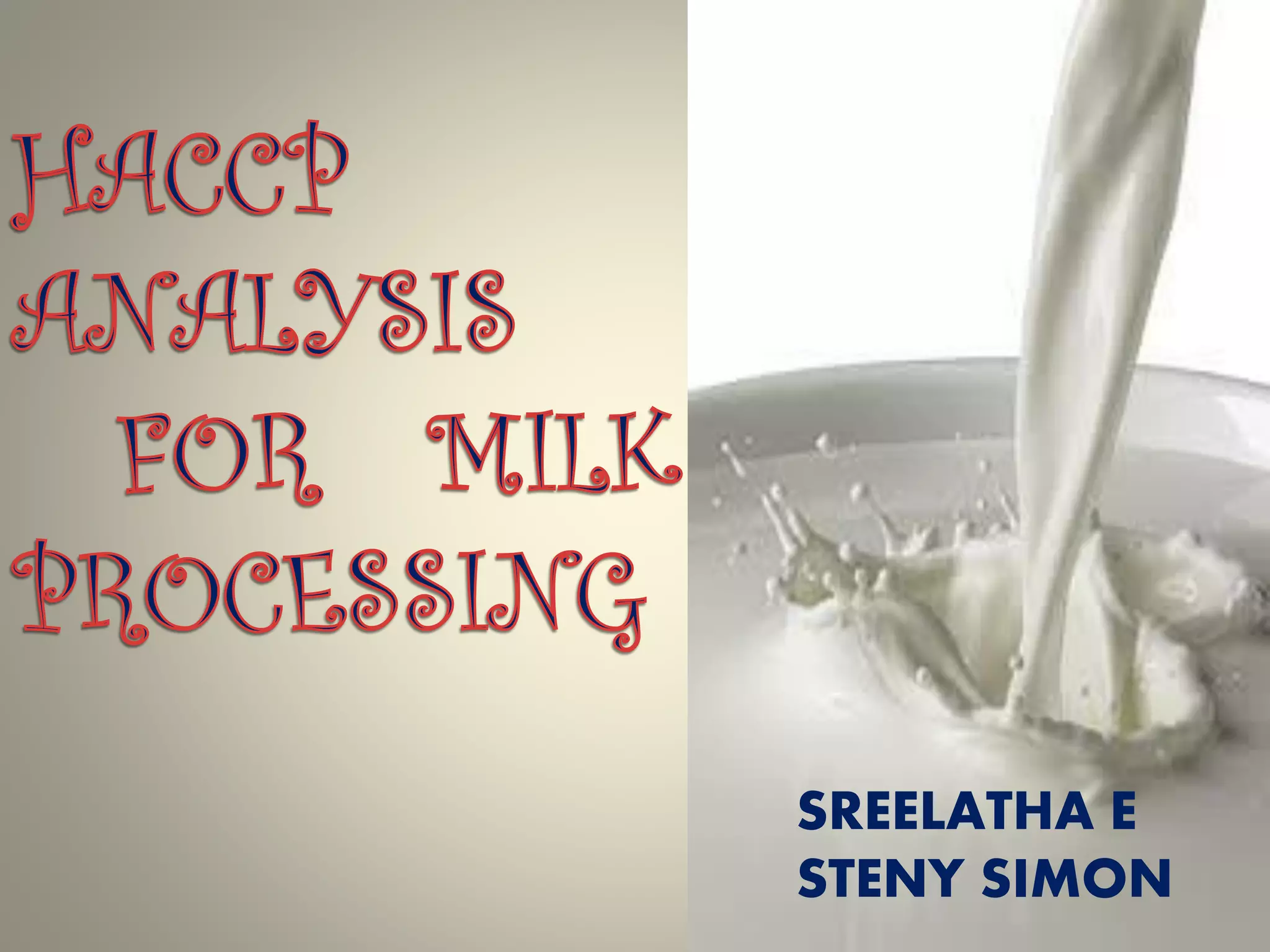 Haccp In Milk Industry Ppt Pdf
