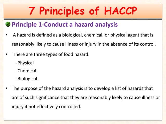 HACCP (Hazard analysis criticle control point) | PPTX | Chemistry | Science