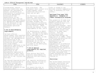 HACCP Prerequisites, FSIS vs FDA vs NACMCF vs Codex.pdf