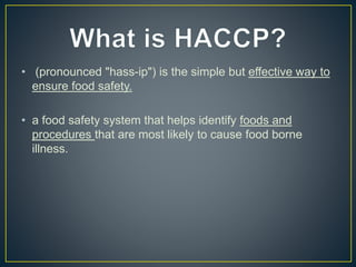 HACCP and Food Flow | PPTX