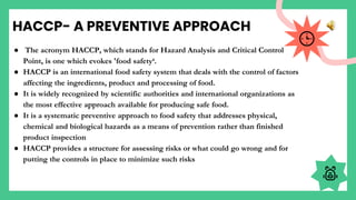 HACCP PRESENTATION SNEHA.pptx | Food Industry | Industries