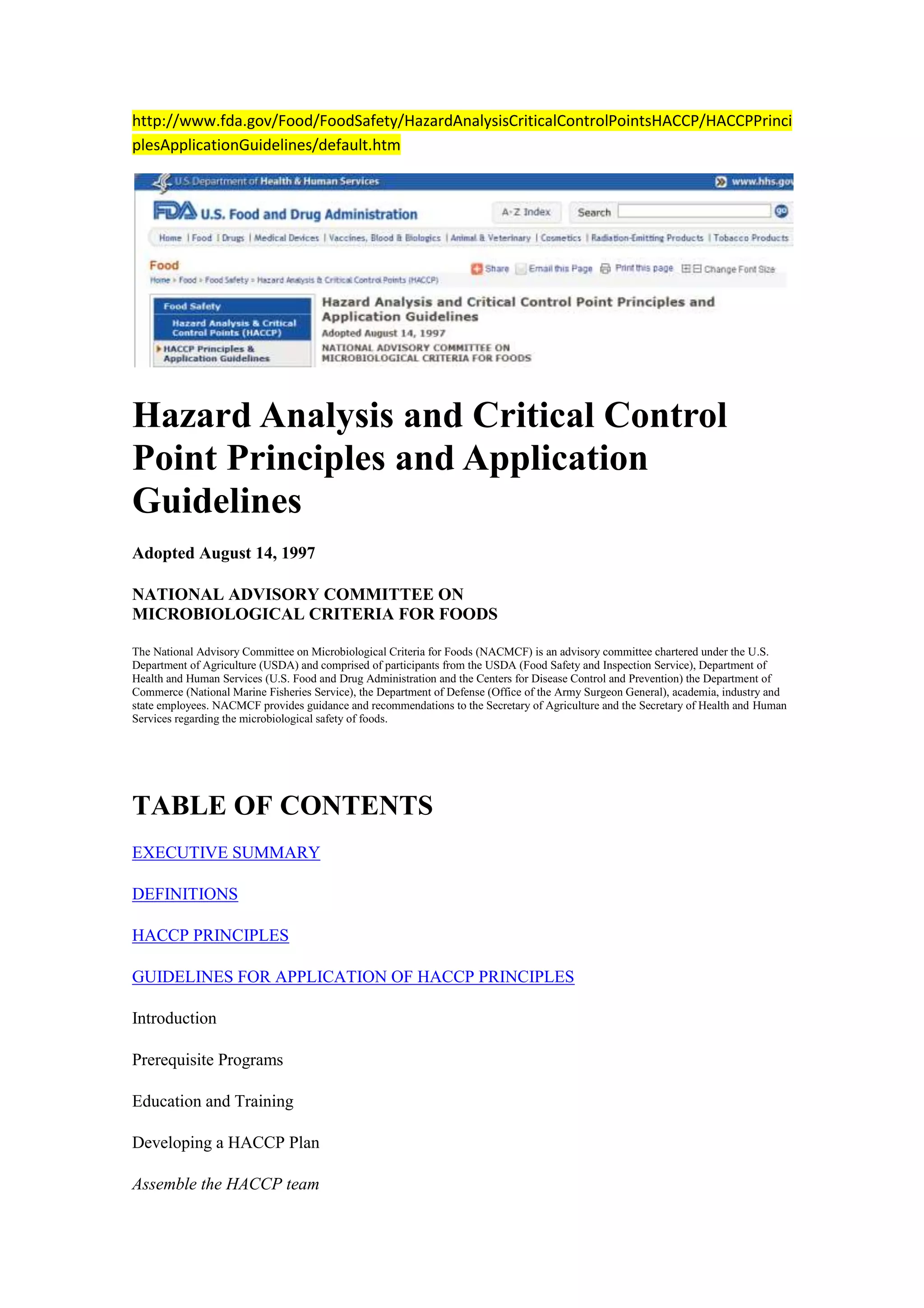 Haccp principles and application guidelines | DOCX