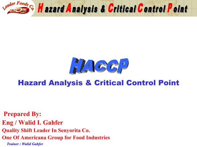 Haccp Training | PPT | Chemistry | Science