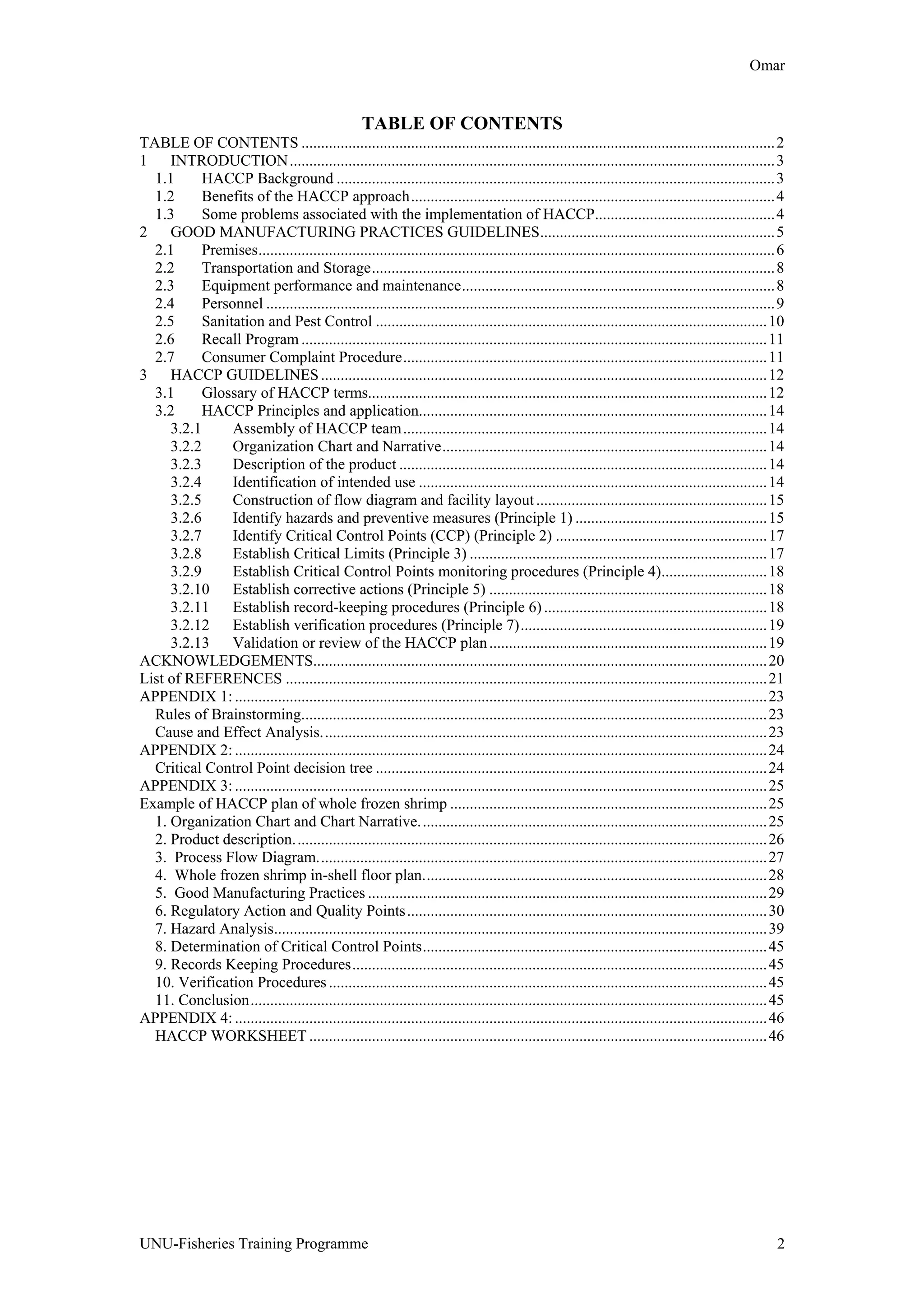 Haccp training | PDF