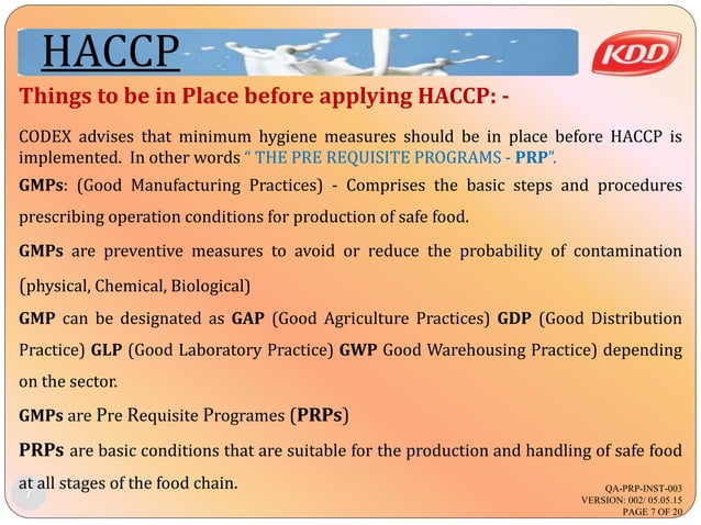 HACCP Training Material VER 002 05.05.15.pptx | Chemistry | Science