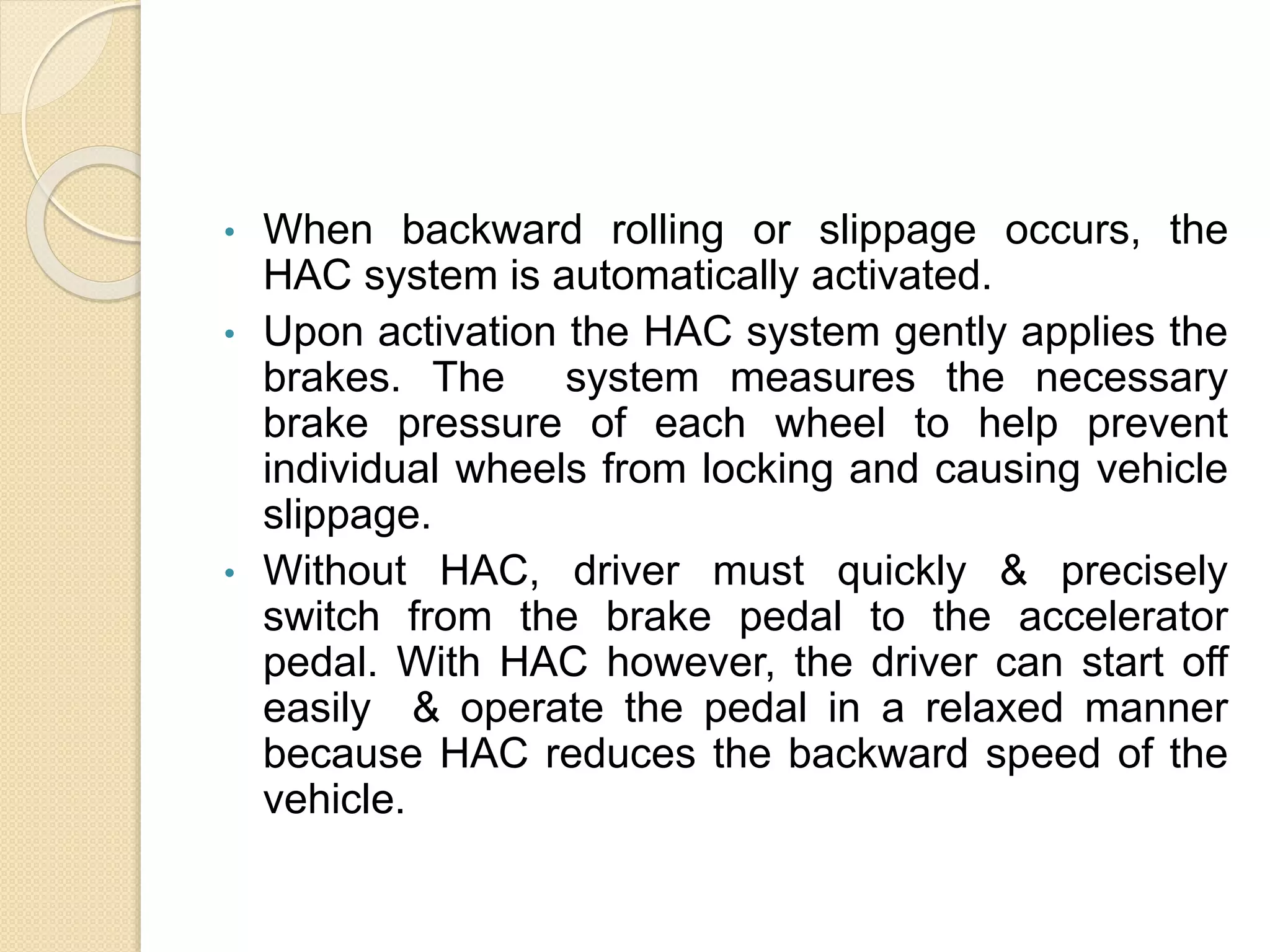 hill-start assist (hac) & downhill assist (dac) PPT | PPTX