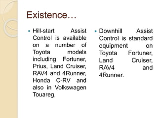 hill-start assist (hac) & downhill assist (dac) PPT | PPTX
