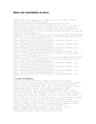 Hace una calculadora en jeank | DOCX