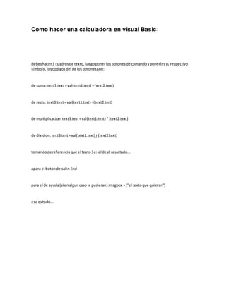 Hace una calculadora en jeank | DOCX