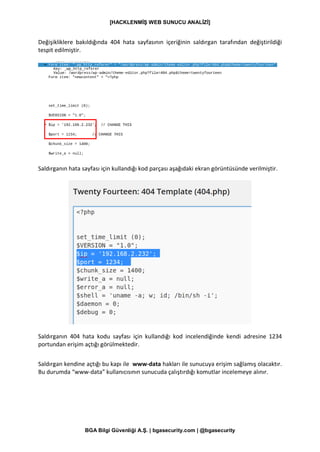 Hacklenmiş Web Sunucu Analizi | PDF